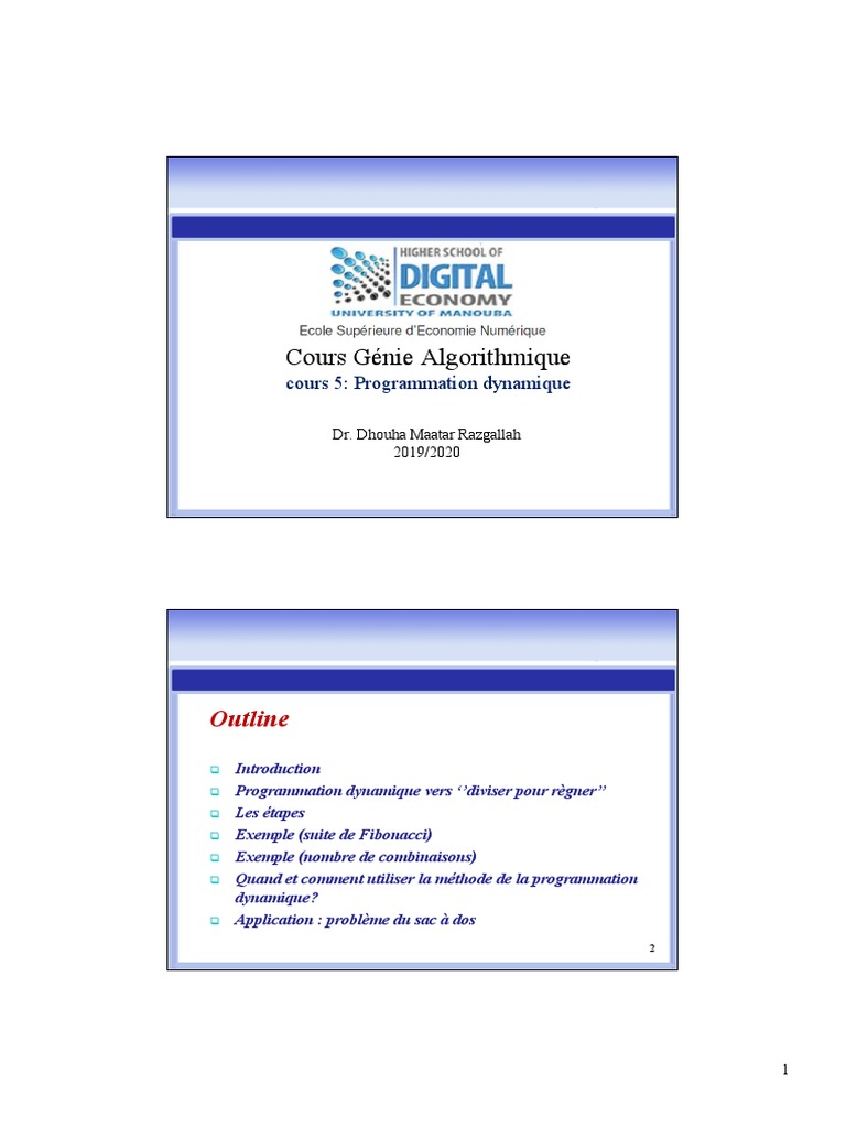 Cours 5 | PDF | Programmation dynamique | Informatique