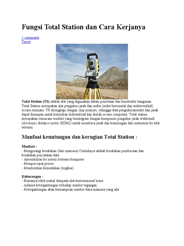 Fungsi dan Cara Kerja Total Station | PDF
