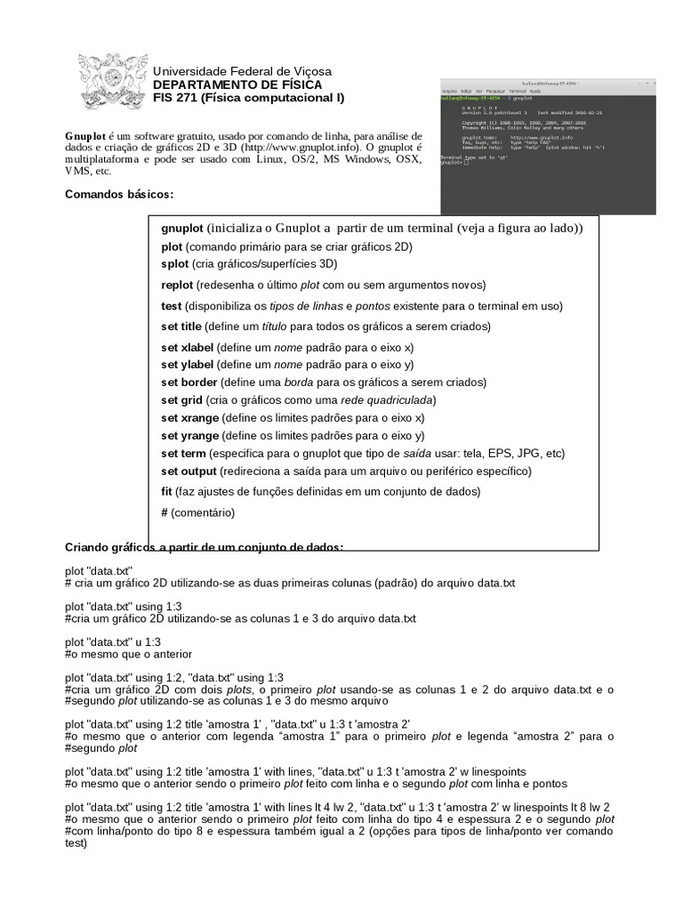 Gnuplot Física Computacional | PDF | Programas | Informática