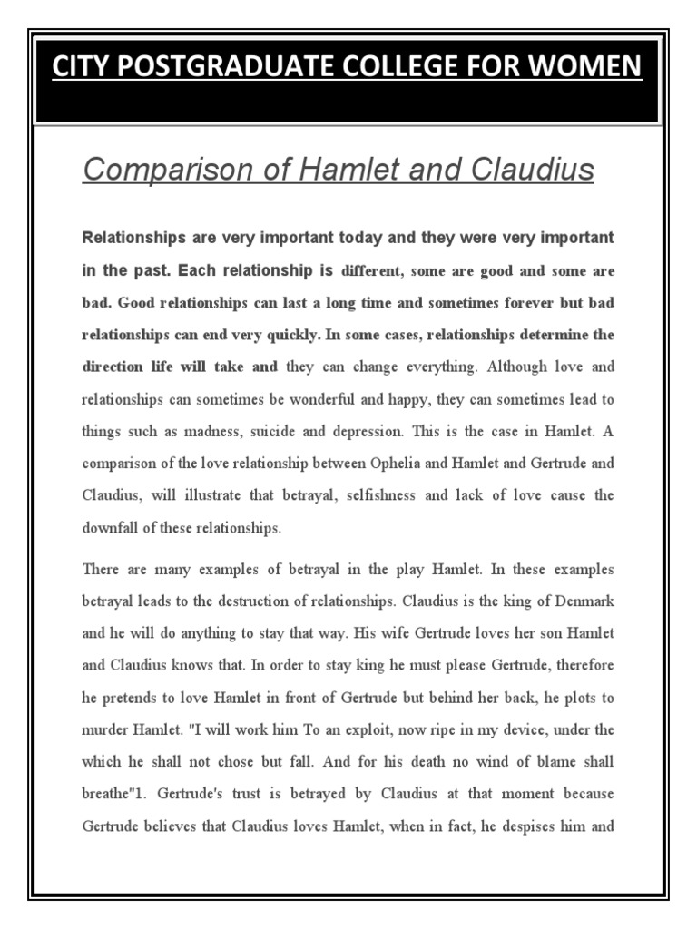 Comparison of Hamlet and Claudius | PDF | Hamlet