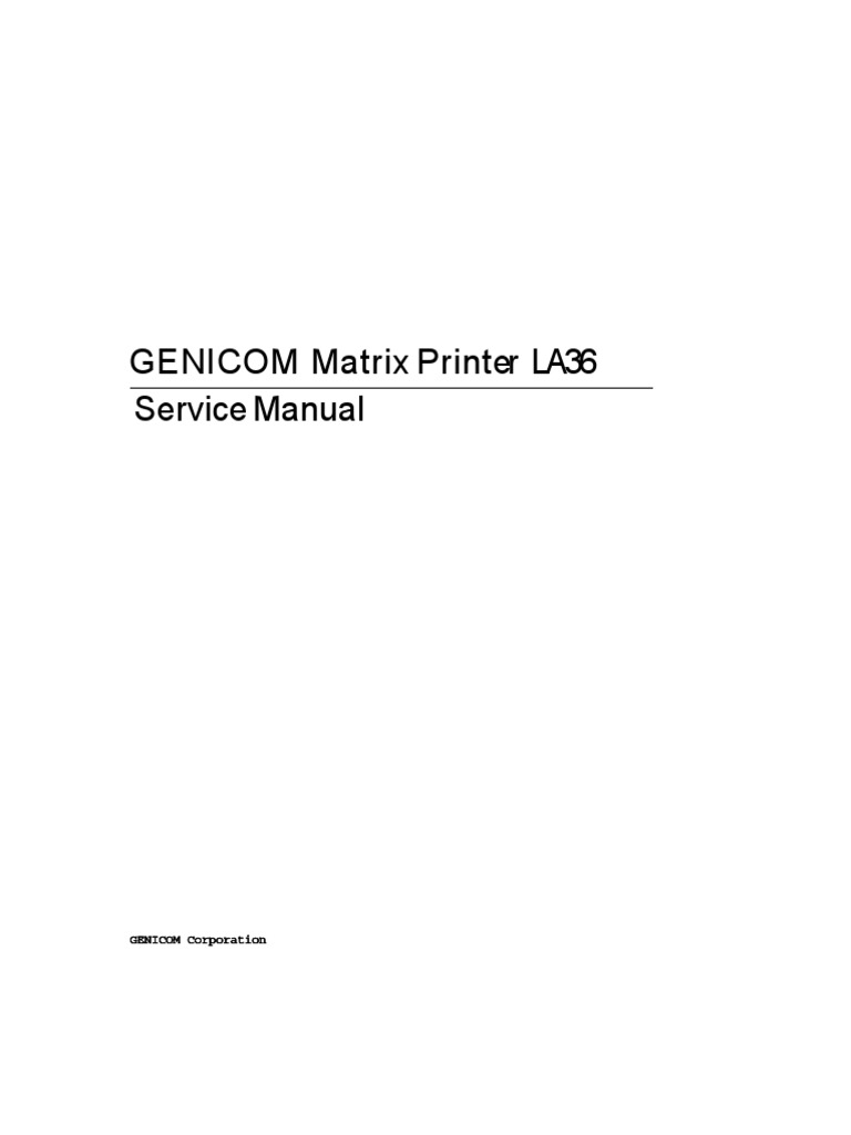TALLY GENICOM LA36 Parts, Service Manual | PDF | Printer (Computing ...