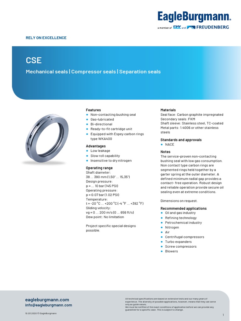 Mechanical Seals - Compressor Seals - Separation Seals: Rely On ...