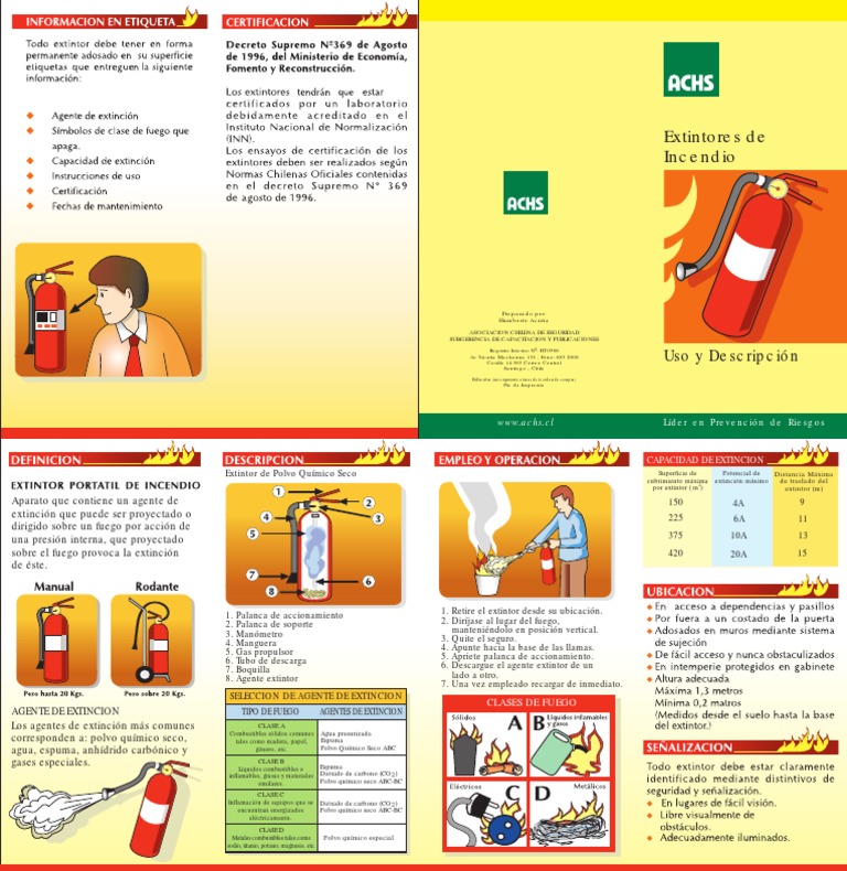 Triptico Extintores de Incendios | PDF | Dióxido de carbono | Química