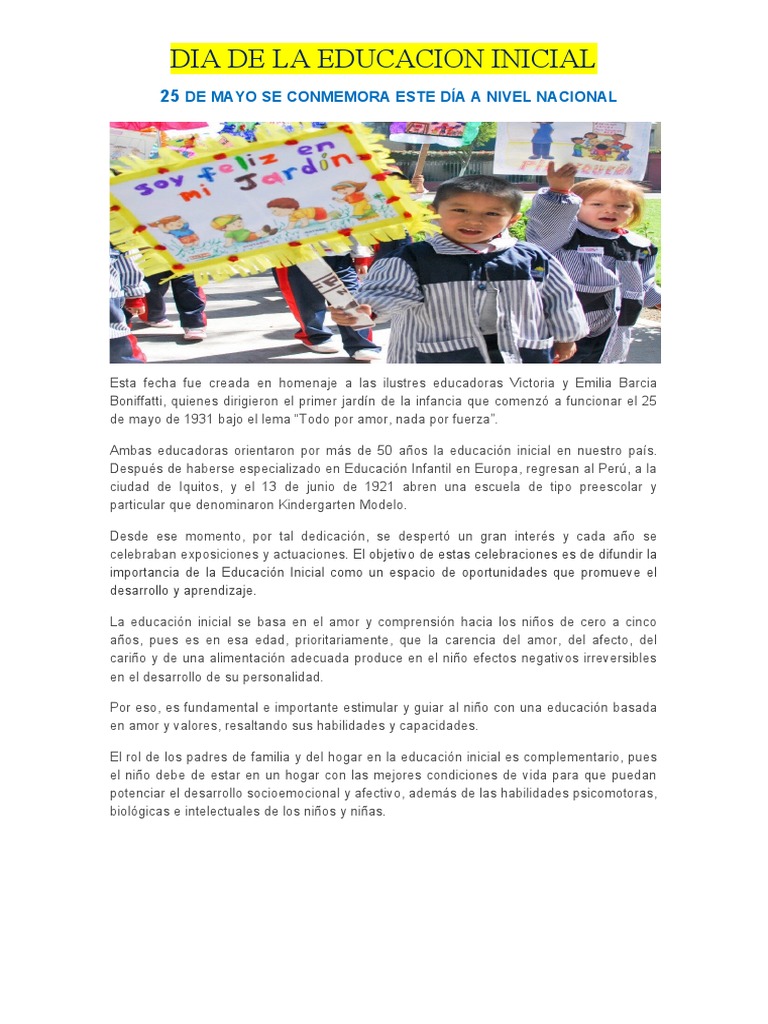 Dia de La Educacion Inicial | PDF