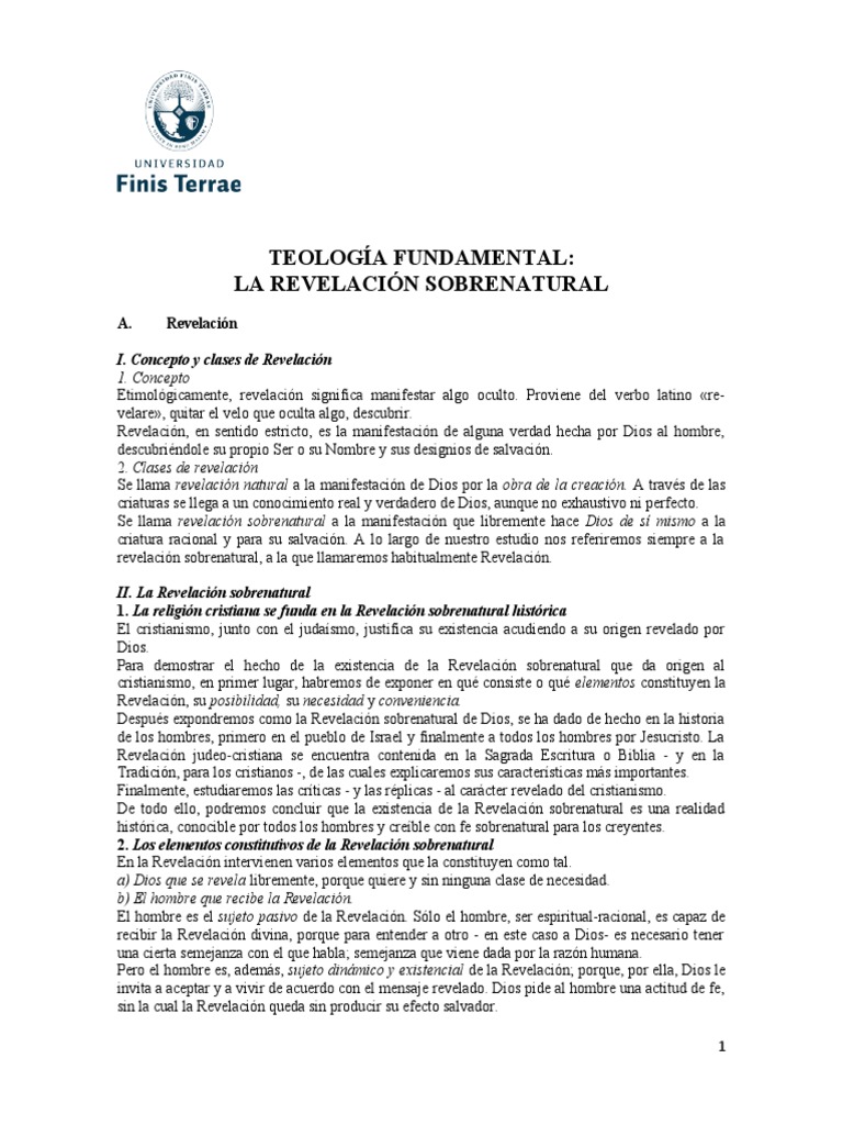 La Revelacion Natural y Sobrenatural | PDF | Biblia | Revelación La Revelacion Natural y Sobrenatural | PDF | Biblia | Revelación