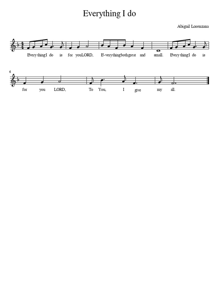 Everything I Do PDF | PDF