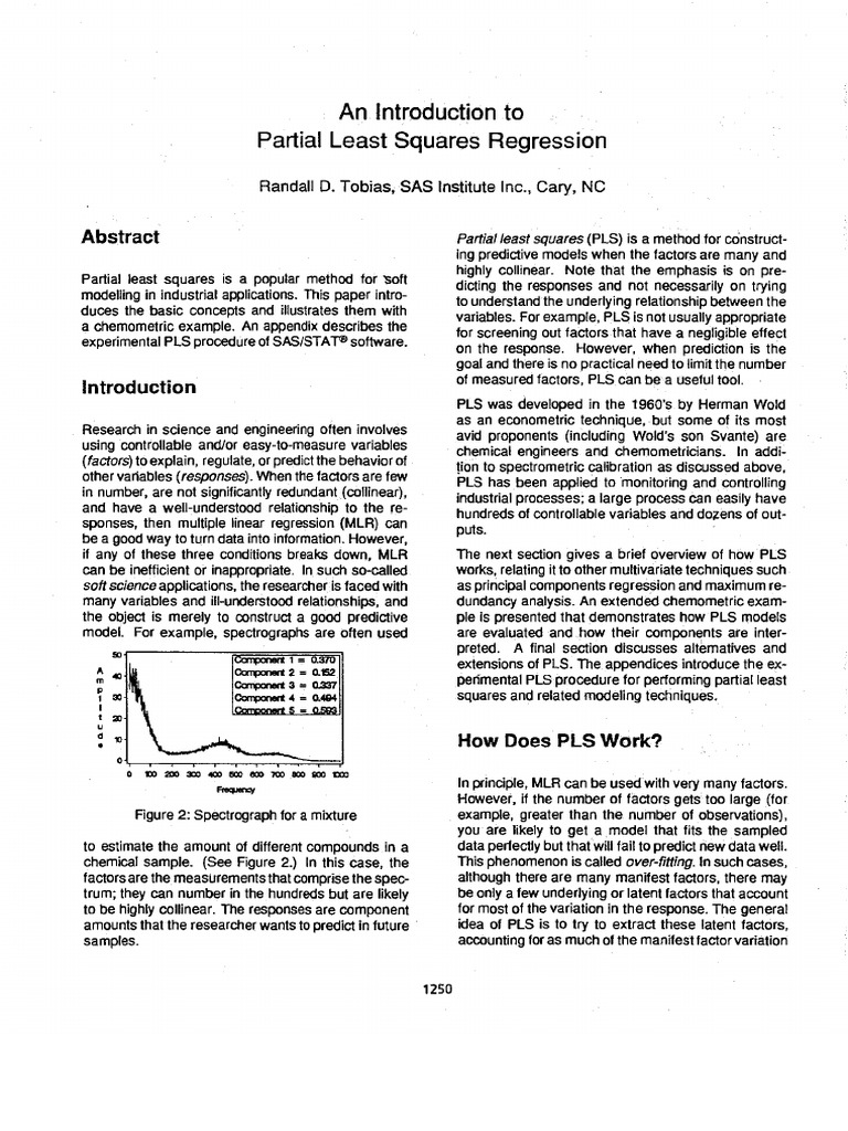 PLS PDF | PDF | Cross Validation (Statistics) | Chemometrics