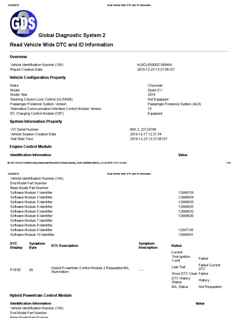 Read Vehicle Wide DTC and ID Information3 PDF | PDF | Airbag | Seat Belt
