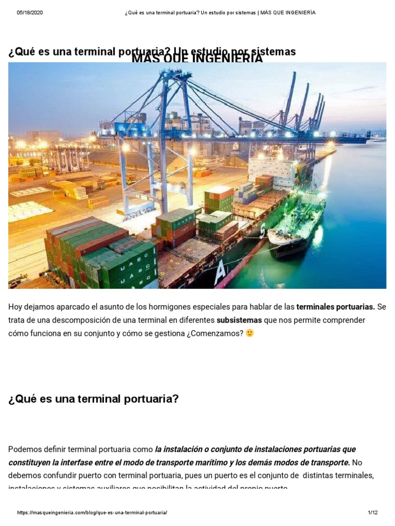 Terminales Portuarias: Subsistemas Clave | PDF | Terminal de ...