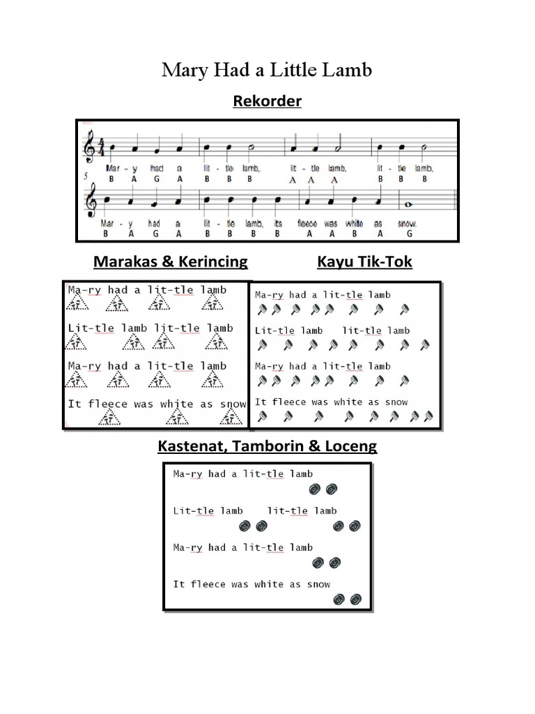 Mary Had A Little Lamb: Rekorder | PDF