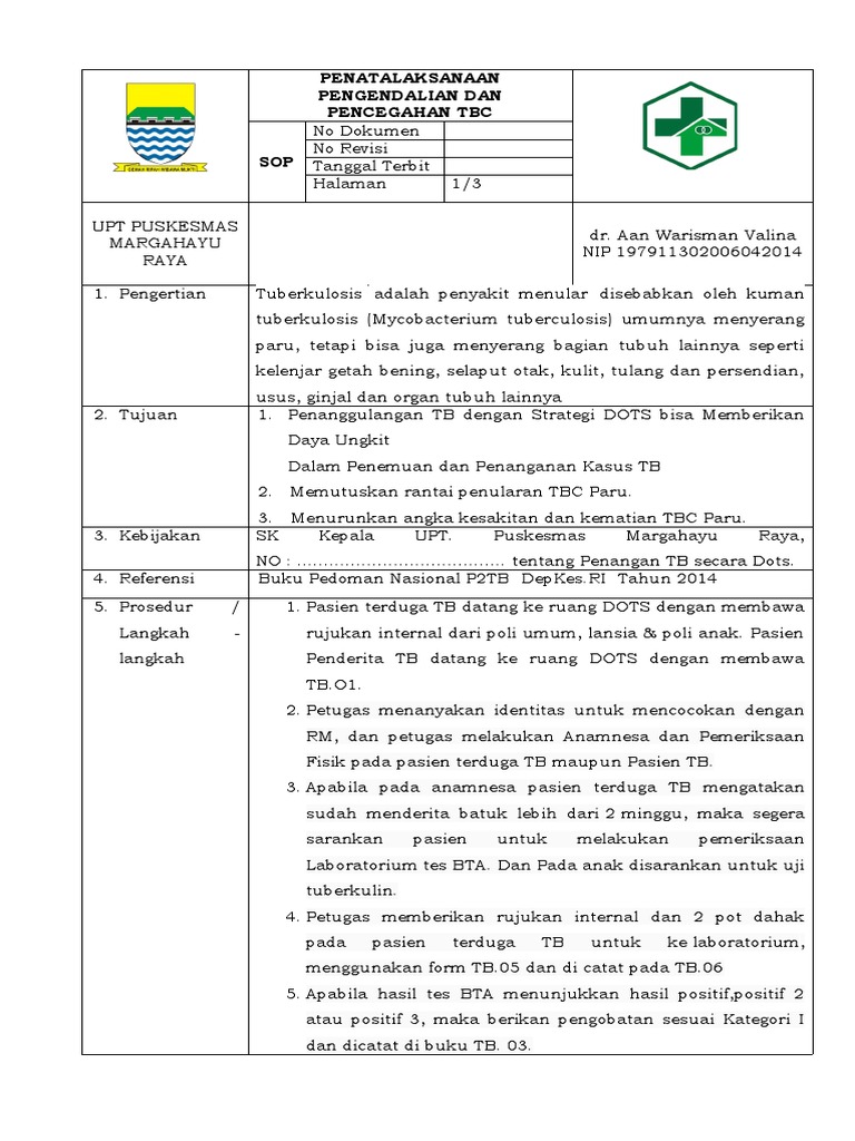 Sop TB Puskesmas Margahayu | PDF