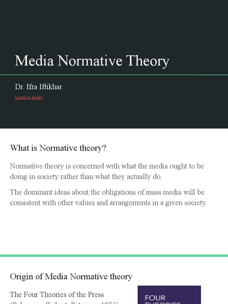 Lecture 3-Media Normative Theory With Audio Link | PDF | Freedom Of The ...