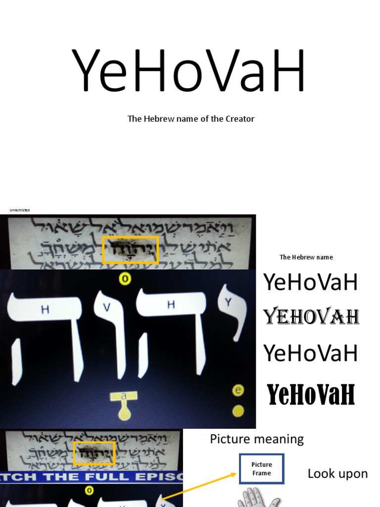 Yehovah: The Hebrew Name of The Creator | PDF