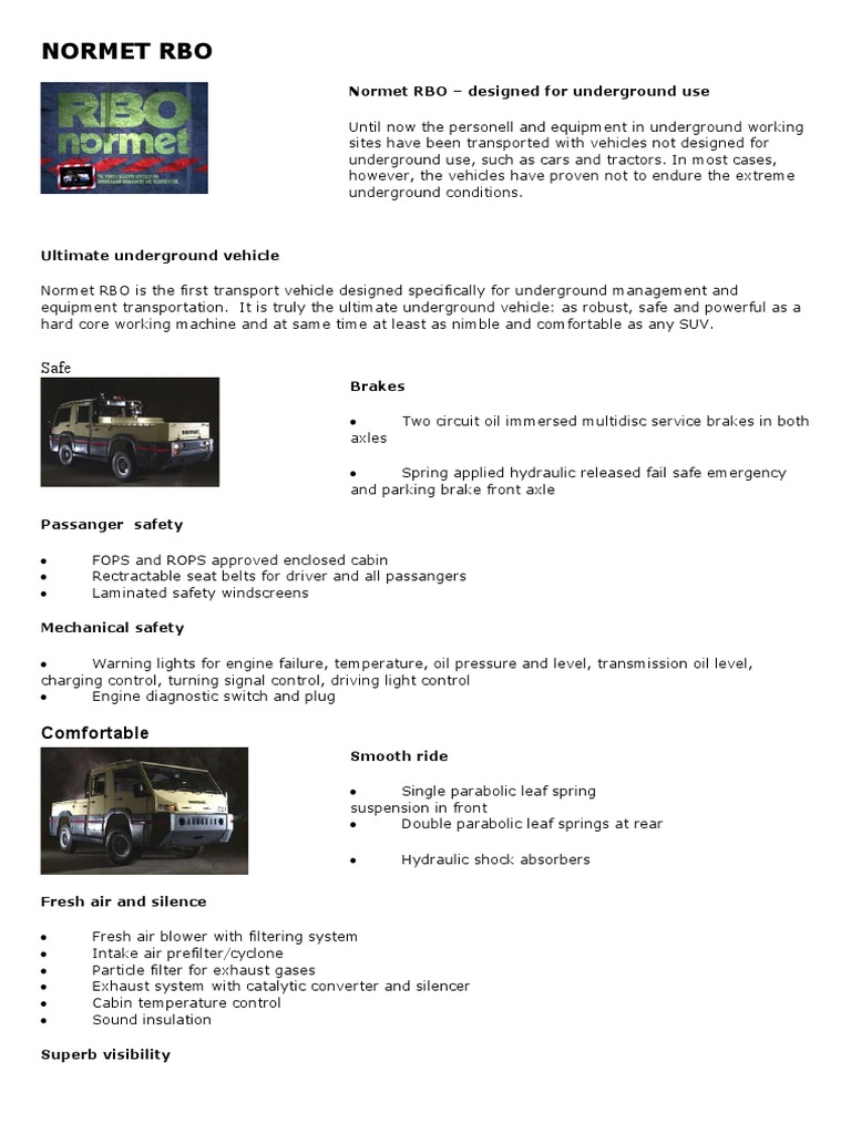 Normet - NORMET RBO | Download Free PDF | Truck | Vehicles