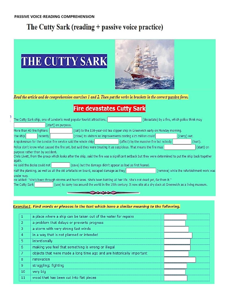 Passive Voice - Reading Comprehension | PDF