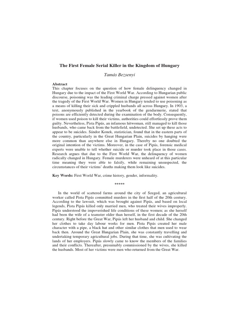 The First Female Serial Killer in The Ki PDF | PDF | Murder | Serial Killer