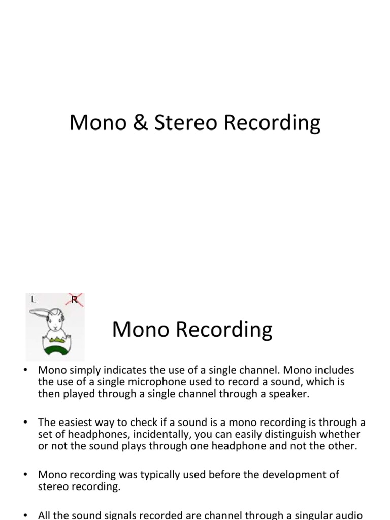 Mono & Stereo Recording | PDF | Data Compression | Computer Data