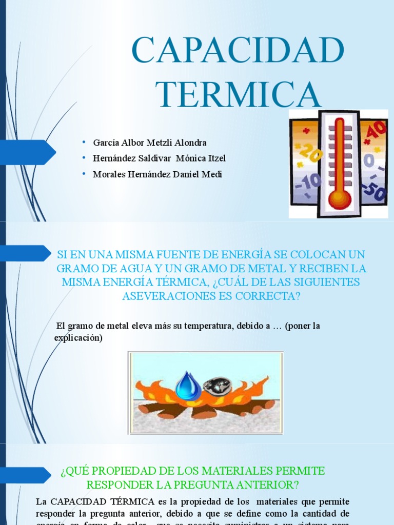 Capacidad Termica | PDF | Capacidad calorífica | Temperatura