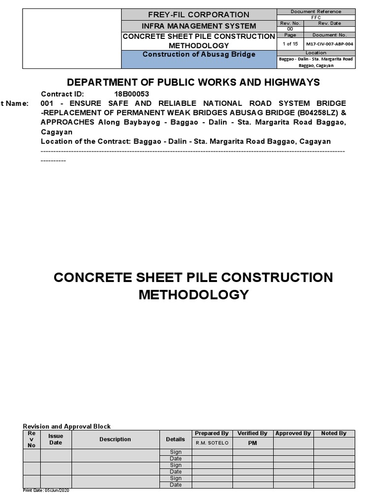 Concrete Sheet Pile Methodology | PDF | Deep Foundation | Concrete