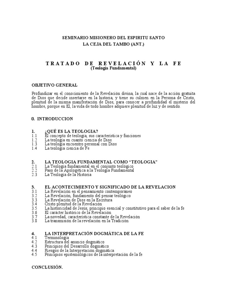 Revelación y Fe Manual | PDF | Divinidad (disciplina académica) | Fe