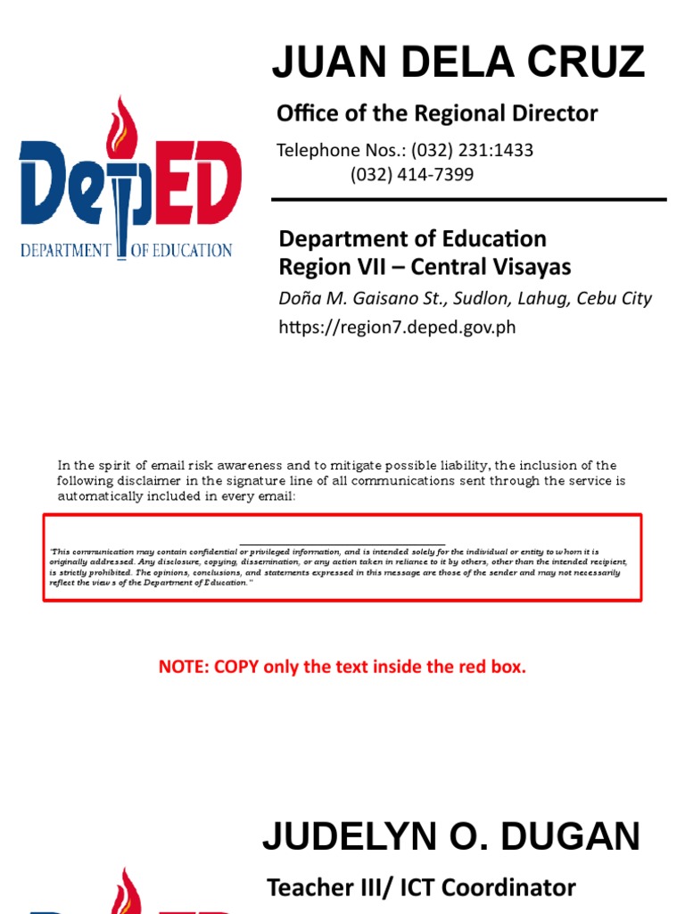 Sample Email Signature Template | PDF