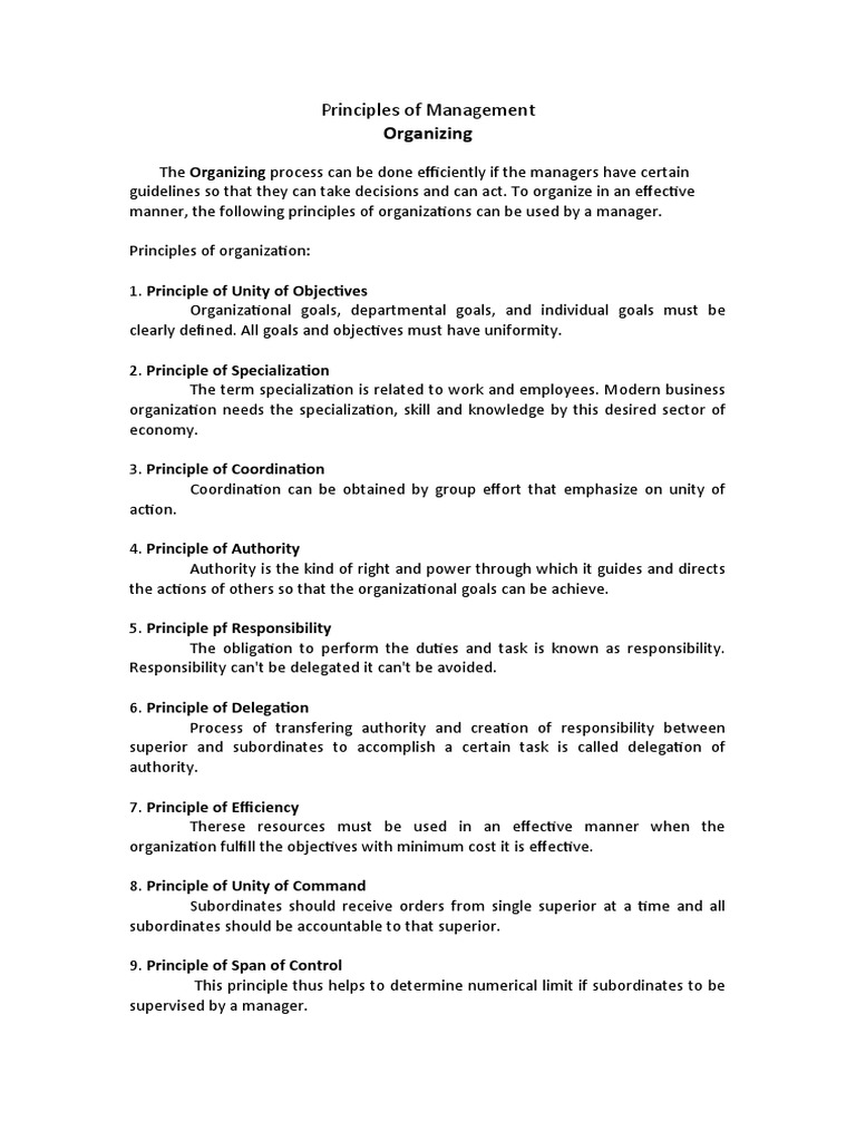 Principles of Management | PDF | Goal | Organizational Structure