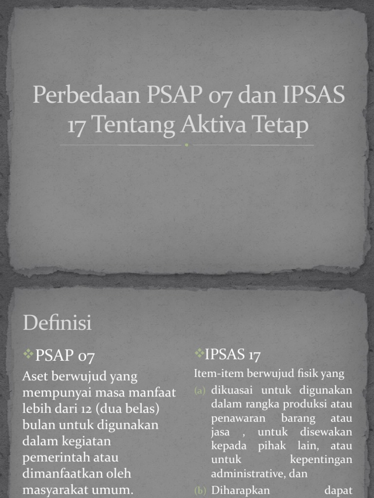 Perbedaan PSAP 07 Dan IPSAS 17 Tentang Aktiva | PDF