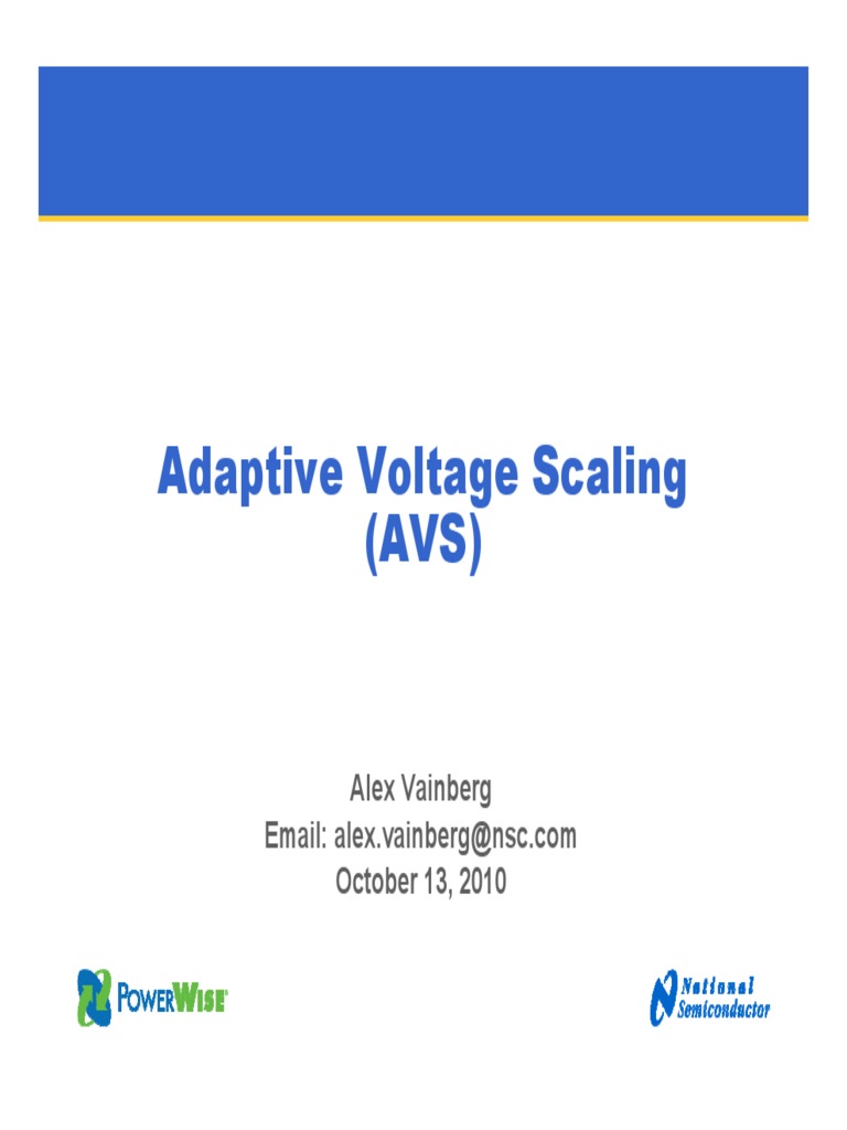 102 - Alex Vainberg - Adaptive Voltage Scaling (AVS) Technology | PDF | System On A Chip ...