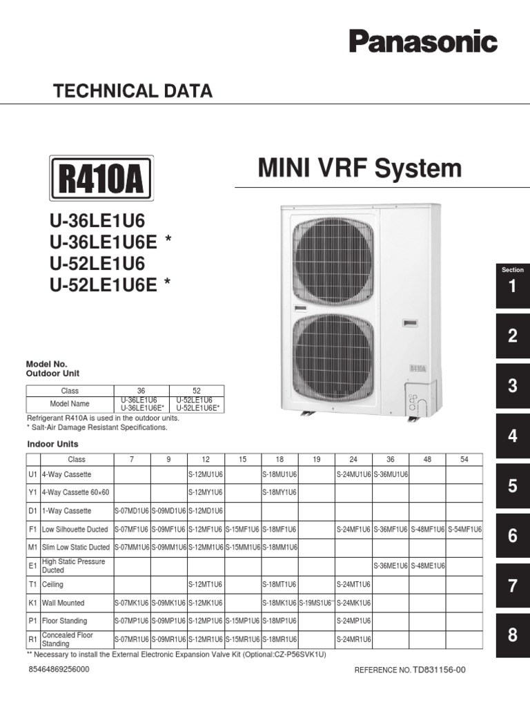 Panasonic Mini VRF Design Manual Multi Hvac Inc | Leak | Pipe (Fluid ...