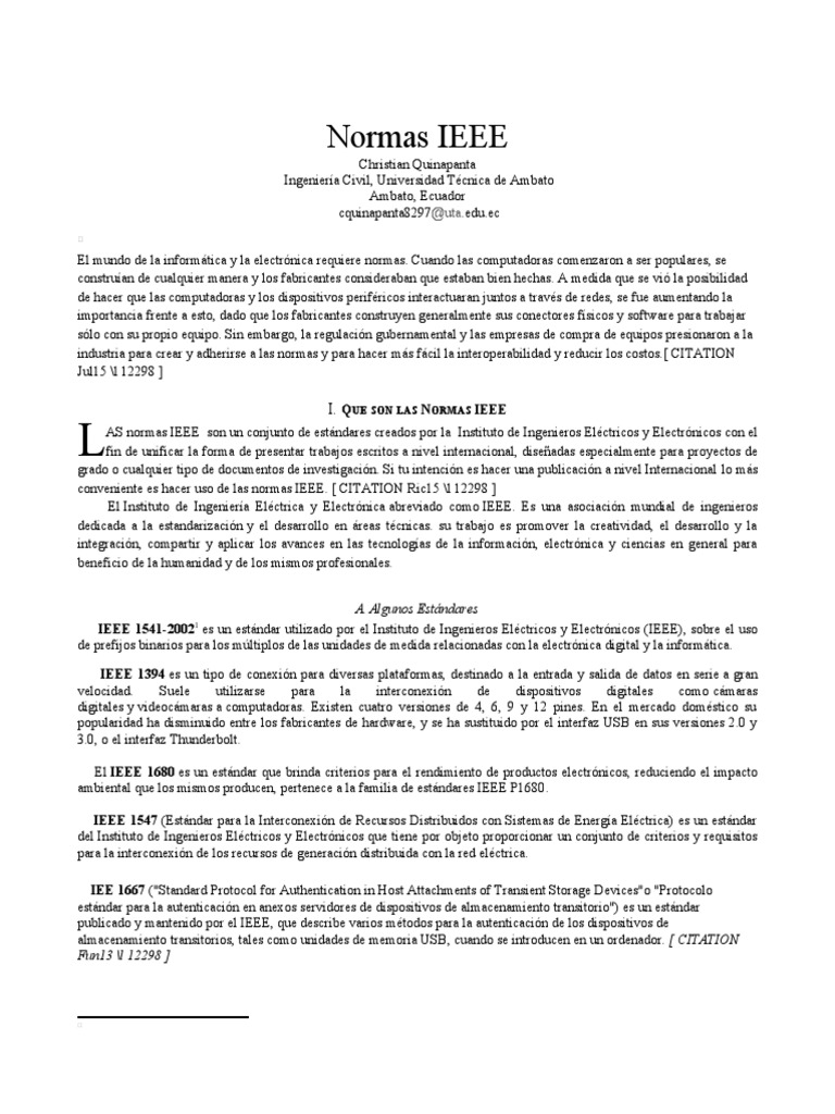 Normas Ieee | PDF | Instituto de Ingenieros Eléctricos y Electrónicos ...