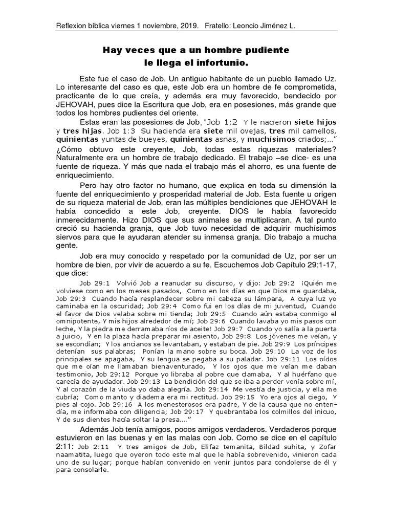 El Infortunio Del Justo, Job | PDF