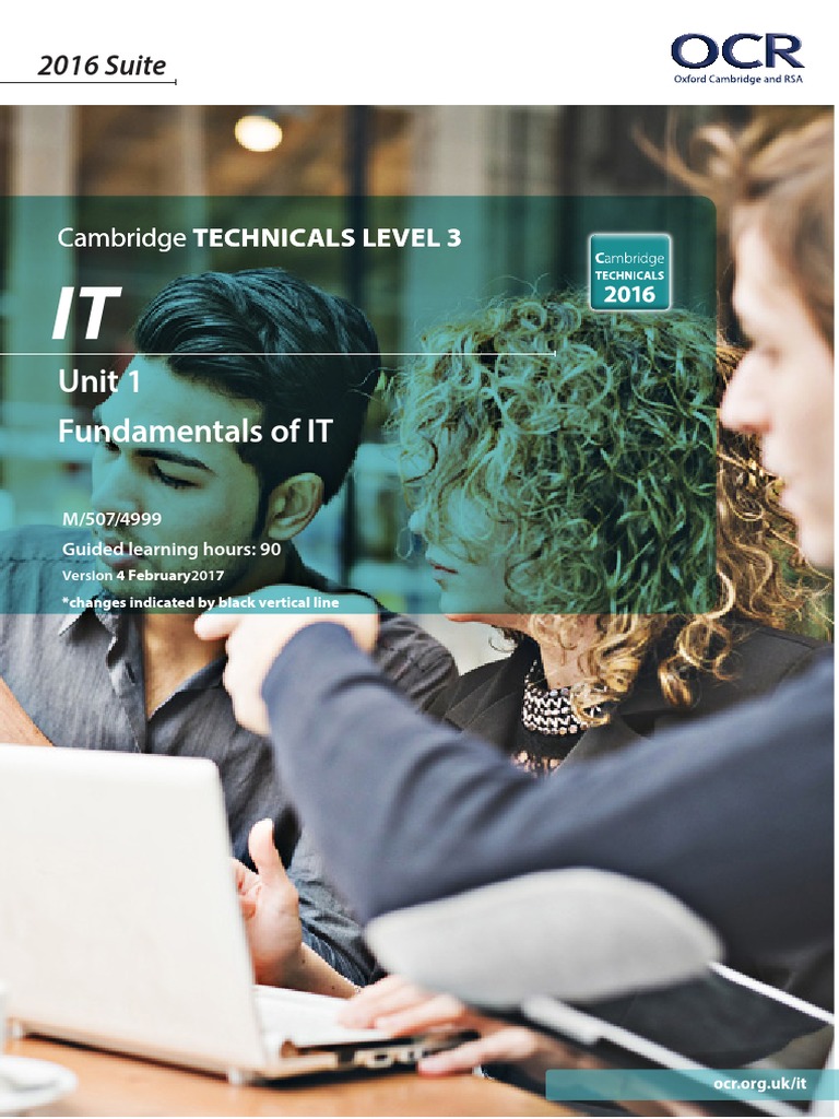 Unit 1 Fundamentals of IT: Cambridge Technicals Level 3 Cambridge Technicals Level 3 | PDF ...