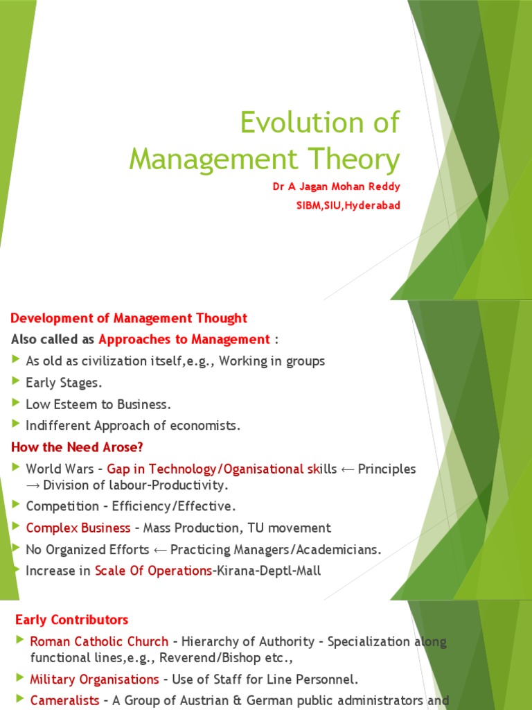 Evolution of Management Theory 4 | PDF | Economies | Business