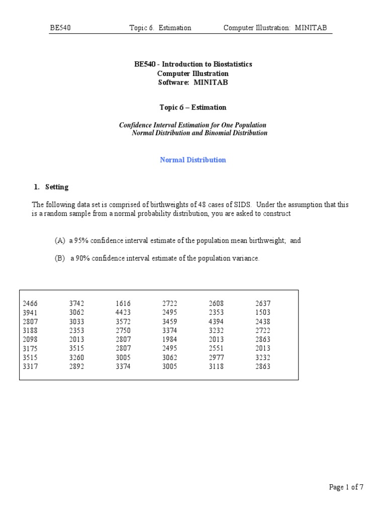 Effective Minitab Guide | PDF | Confidence Interval | Normal Distribution