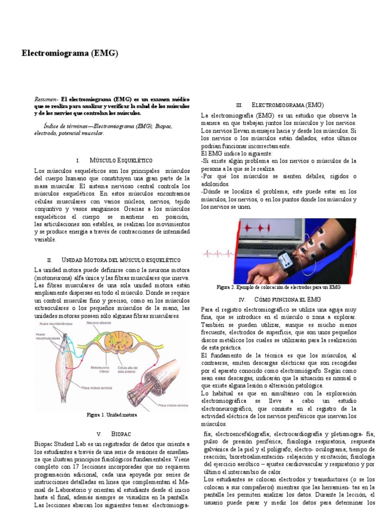 Cuestionario de Electromiograma | PDF | Electromiografia | Nervio