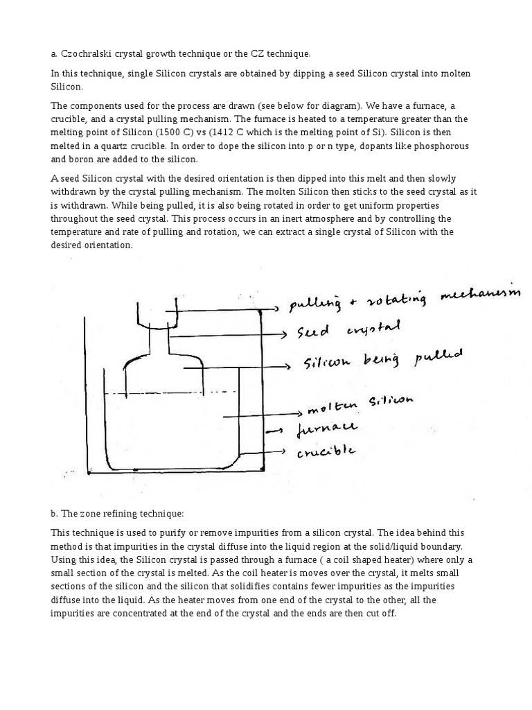 Czochralski Crystal Growth Technique and Zone Refining | PDF | Crystal ...