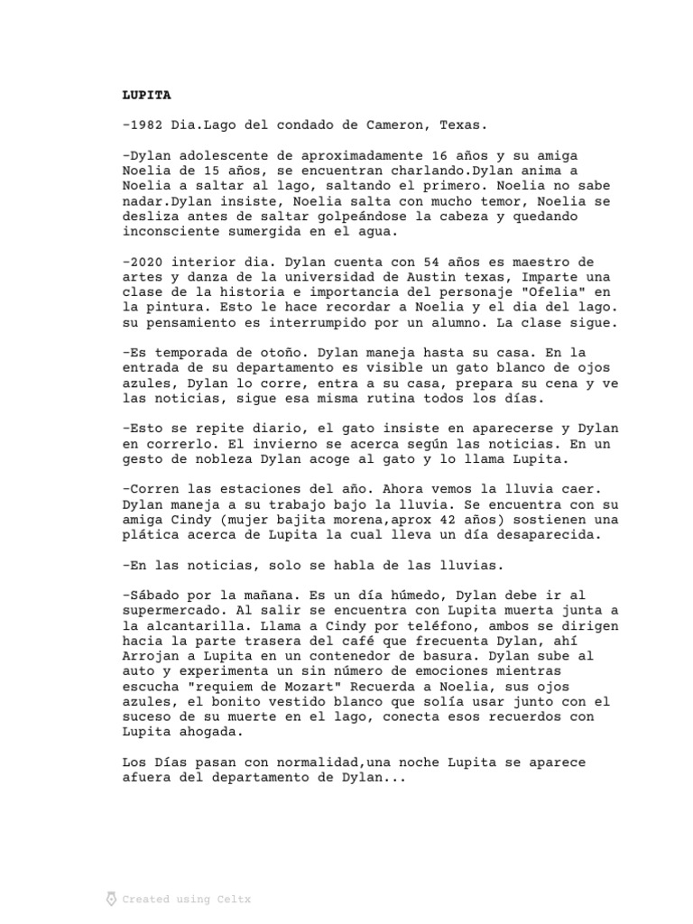 Ejemplo de Script Lupita | PDF | Novela negra, policíaca y suspenso