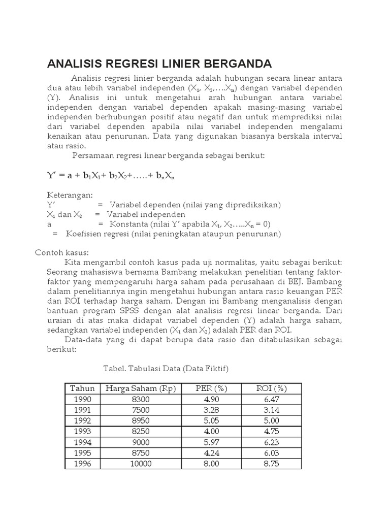 Analisis Regresi Linier Berganda | PDF