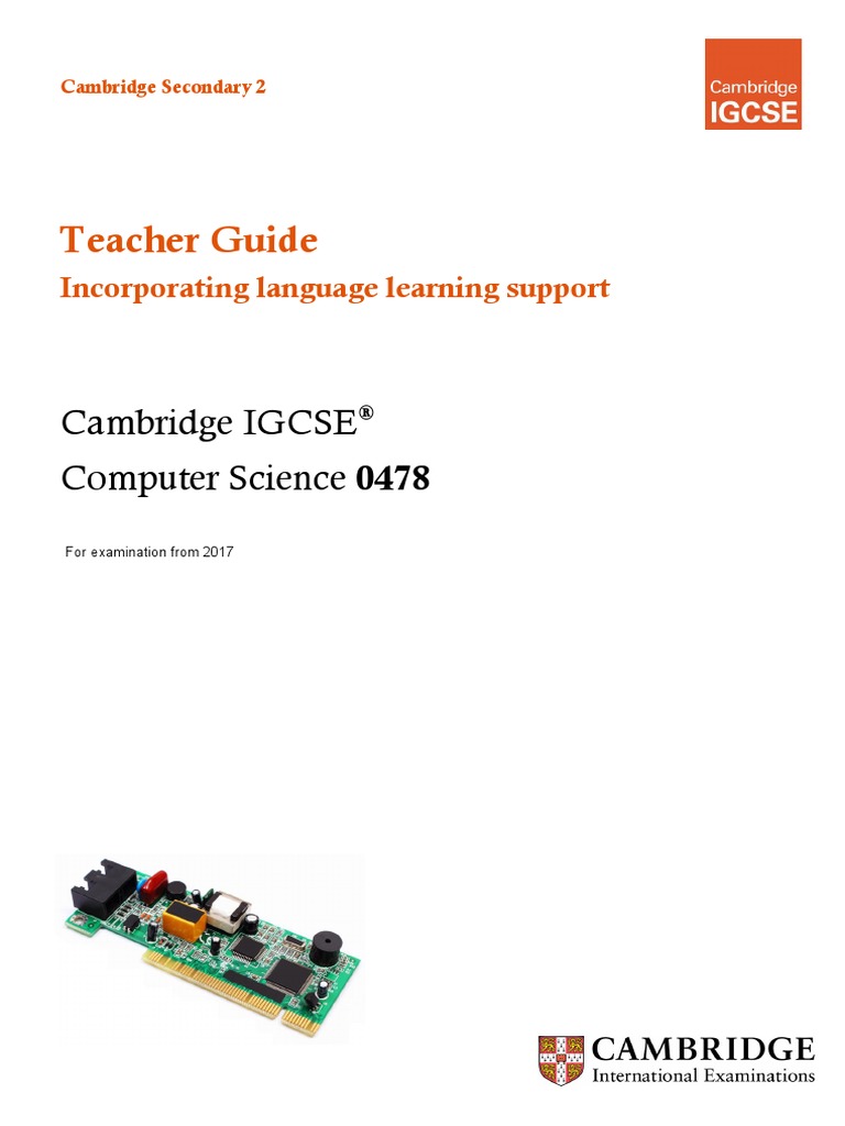 IGCSE Computer Science 0478 Teacher - Guide (For - Examination - From - 2017) | PDF | Lesson ...
