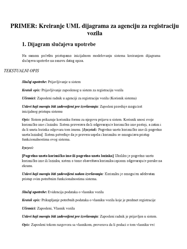 Primer UML Zadatak | PDF