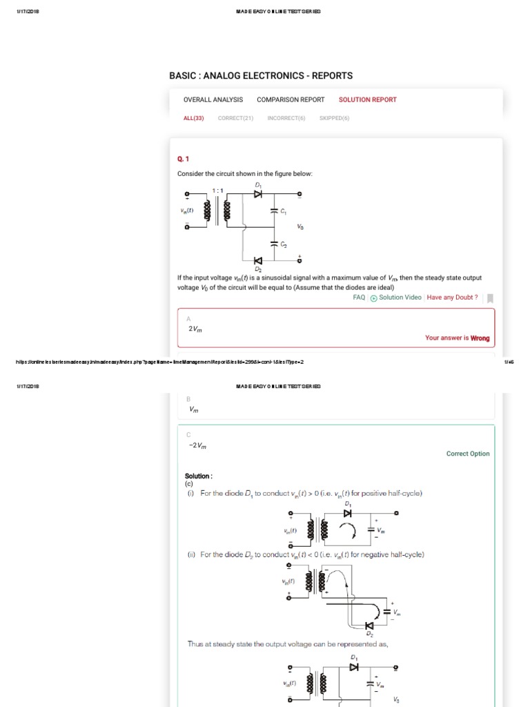 Basic: Analog Electronics - Reports: Solution Report | PDF | Amplifier ...