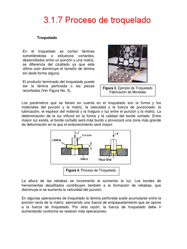 Proceso de Troquelado y Sus Partes | PDF | Ingeniería mecánica | Naturaleza