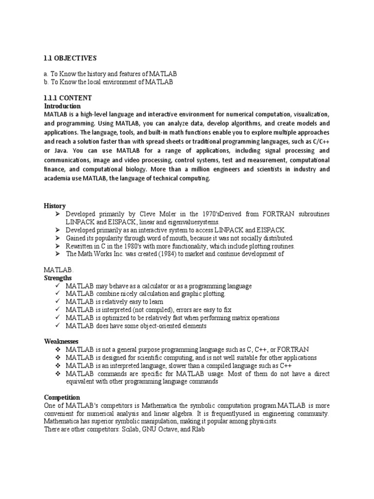 Matlab | PDF | Matlab | Numerical Analysis Matlab | PDF | Matlab | Numerical Analysis