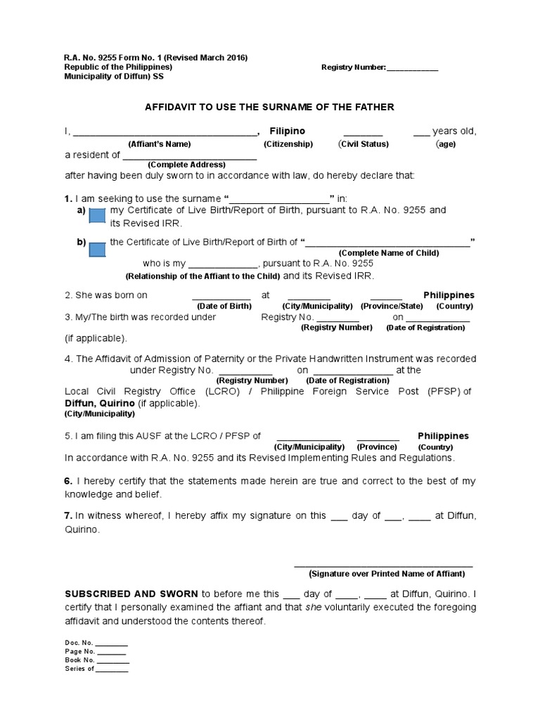Blank Ausf | PDF | Affidavit | Civil Law (Common Law)