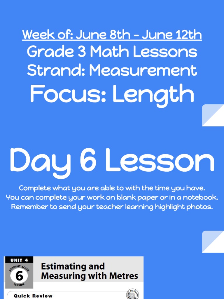 June 8 - June 12 - Measuring Length Lesson Slides | PDF | Language Arts ...