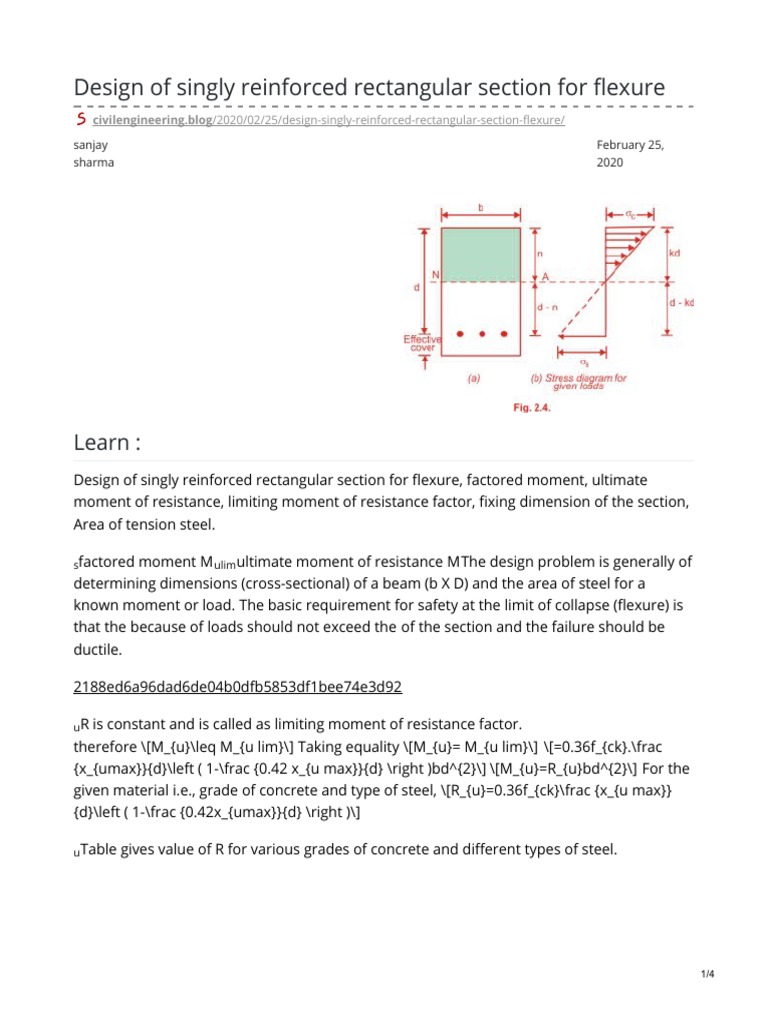 Civilengineering - Blog-Design of Singly Reinforced Rectangular Section ...