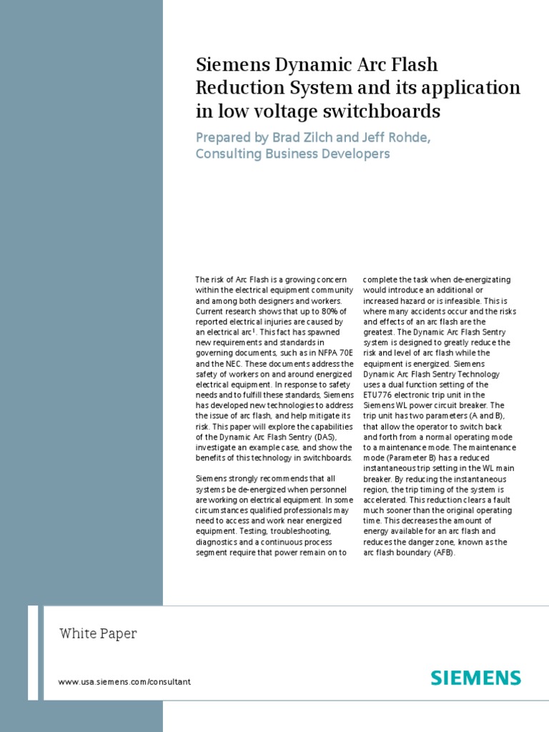 Dynamic ARC Flash Analysis Siemens | PDF | Electricity | Electrical ...