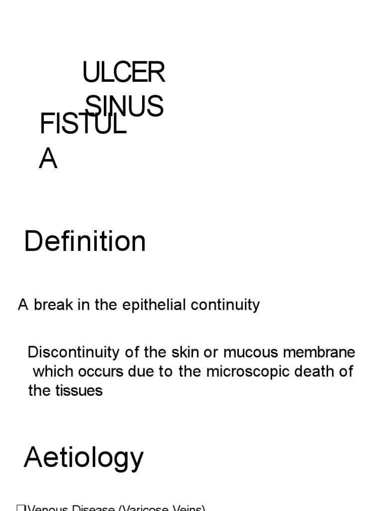 Ulcer Sinus Fistul A | PDF | Epidemiology | Medical Specialties