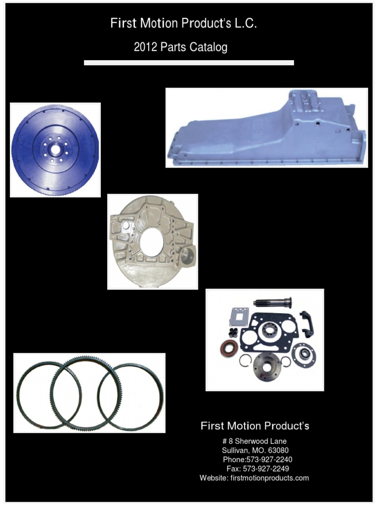 First Motion Product 'S L.C.: Flywheels Oil Pans | PDF | Clutch | Gear