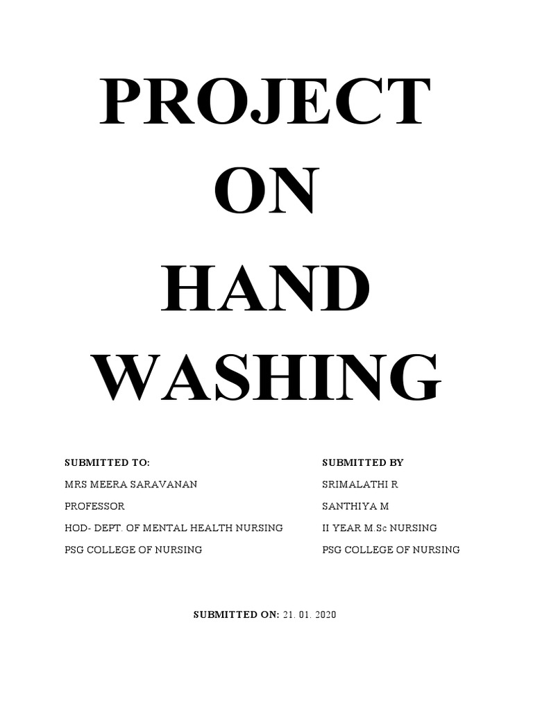 HAND WASHING Content Final | Download Free PDF | Hand Washing | Hygiene